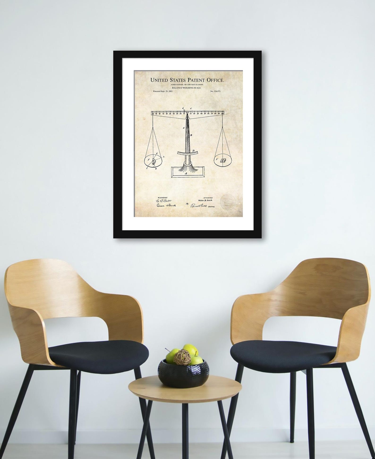 Vintage Law Office Decor | 1885 Balance Scale Patent | Gift for Lawyers ...