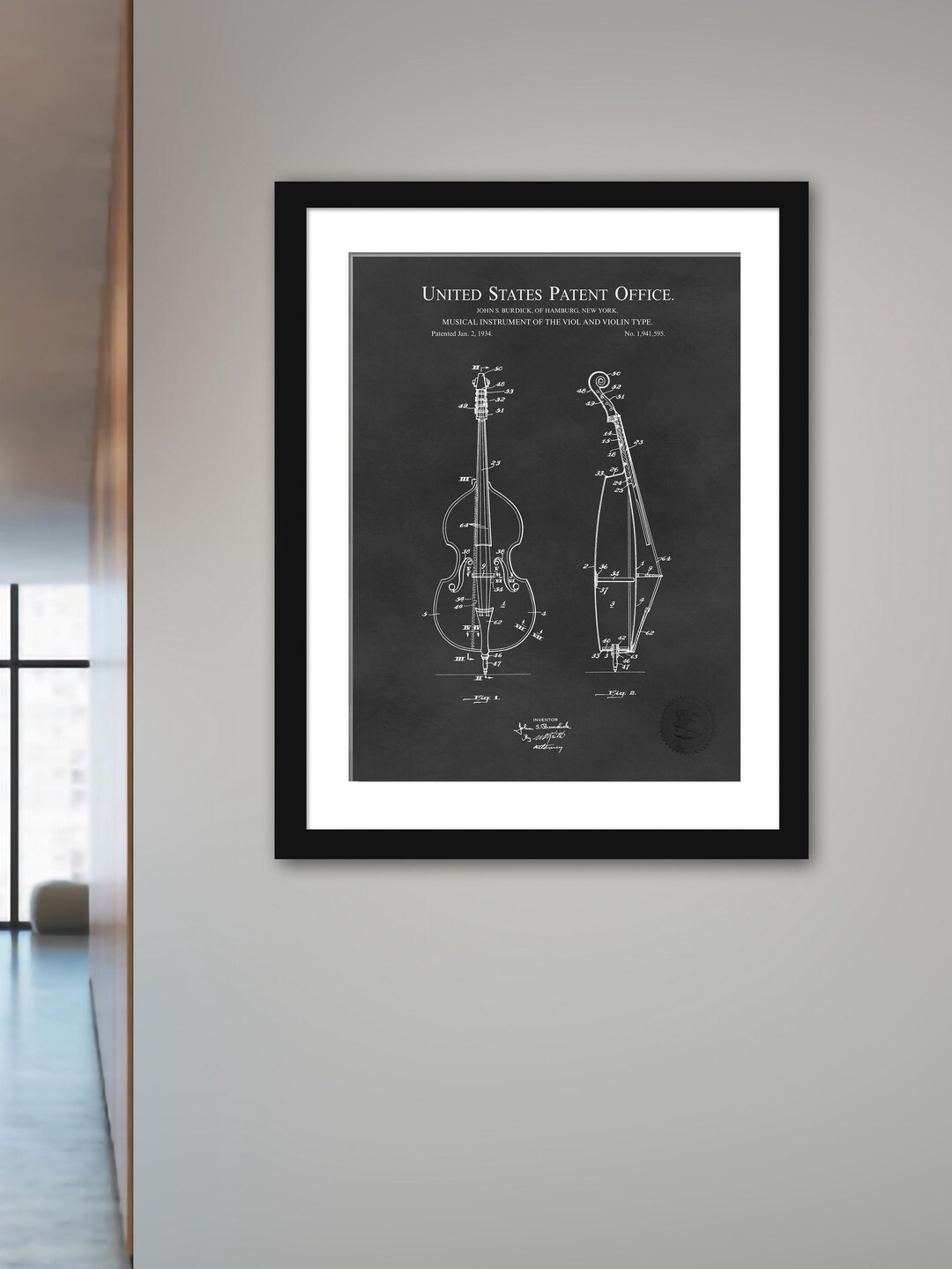 Antique Cello Design Print | 1921 Violin Design Patent | Unique Music ...