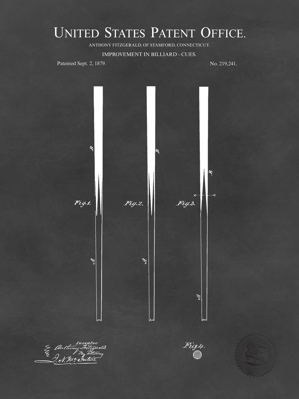 Vintage Billiard Table Print Set | 1873 Pool Table, 1879 Cue Stick ...
