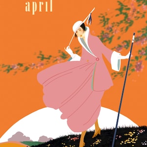 April Lady Fashion Poster | Reproduction of Vintage Fashion Magazine ...