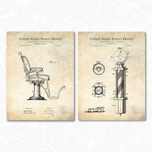 Vintage Barber Shop Set | 1882 Stylist Chair and 1912 Barbershop Pole ...
