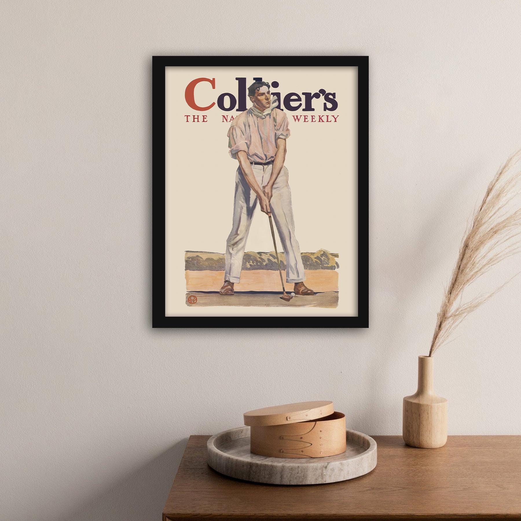 Early Golf Art | Reproduction of 1908 Magazine Cover Art | Gift for ...