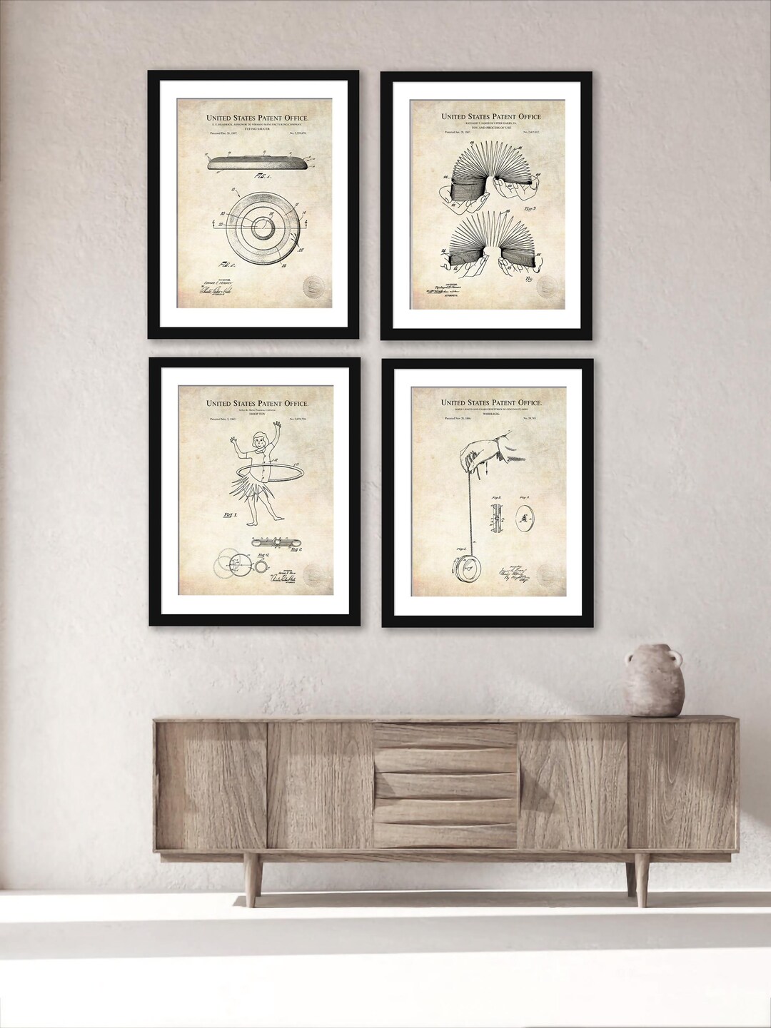 Classic Toy Design Collection | Prints of Frisbee, Slinky, Hula Hoop ...