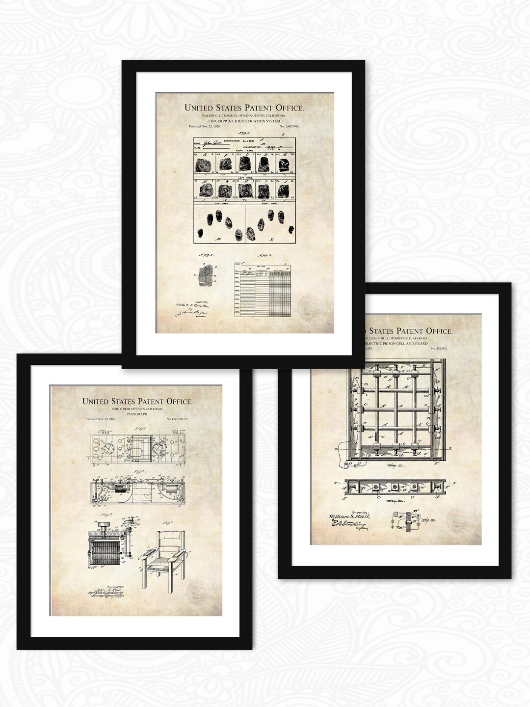Antique Law Enforcement Art | Fingerprint, Polygraph & Prison Cell ...