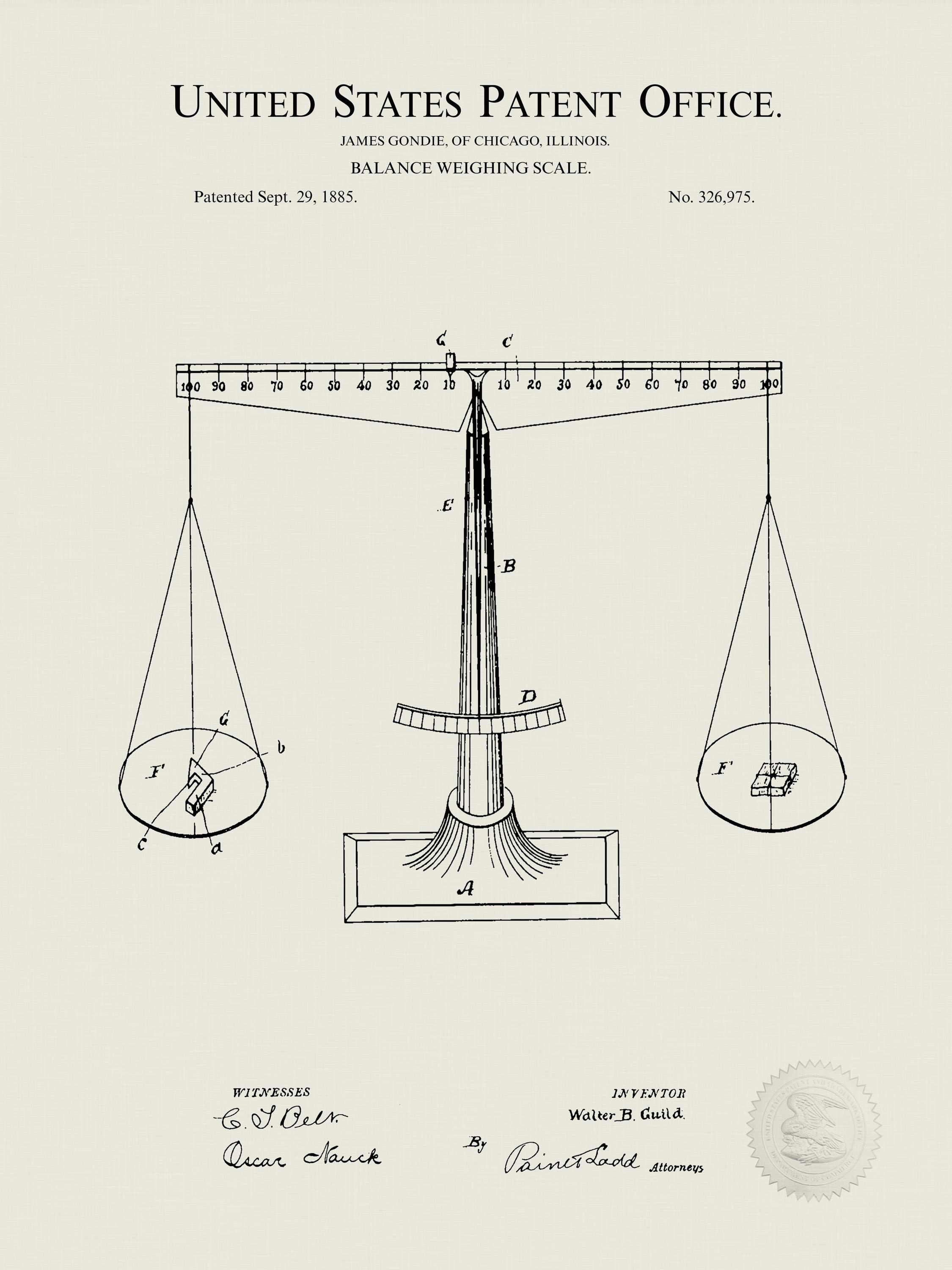 Vintage Law Office Decor | Scales of Justice & Legal Tools Patents ...