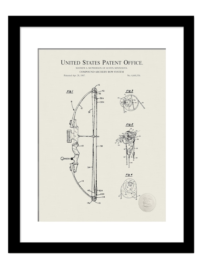 Compound Archery Bow Patent | 1987 Bow Design by Mathew Mcpherson ...