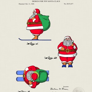 Whimsical Christmas Decor | 1949 Santa Claus Toy Design Patent ...