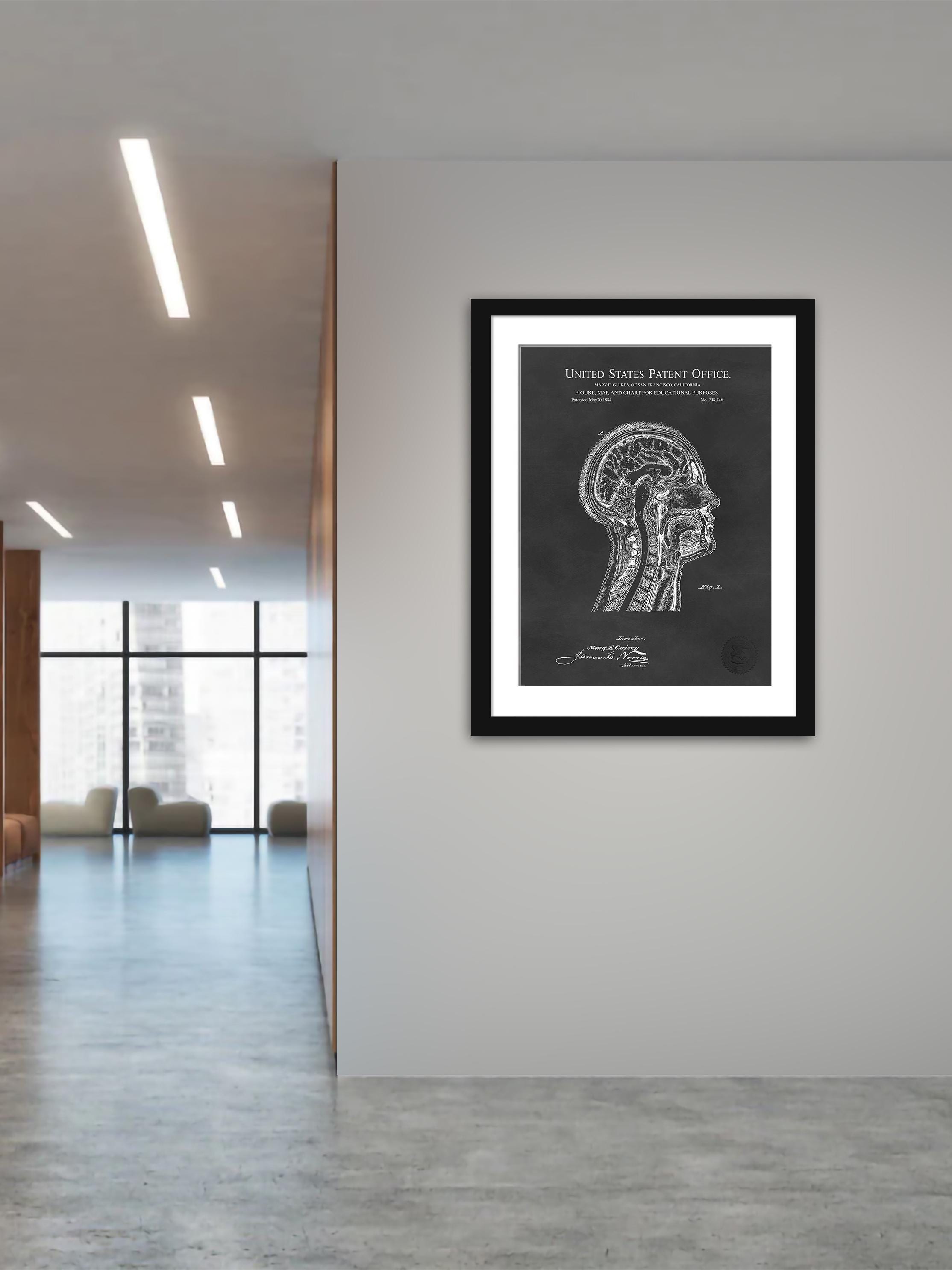 Vintage Anatomy Decor | 1884 Brain & Educational Chart Patent | Gift ...