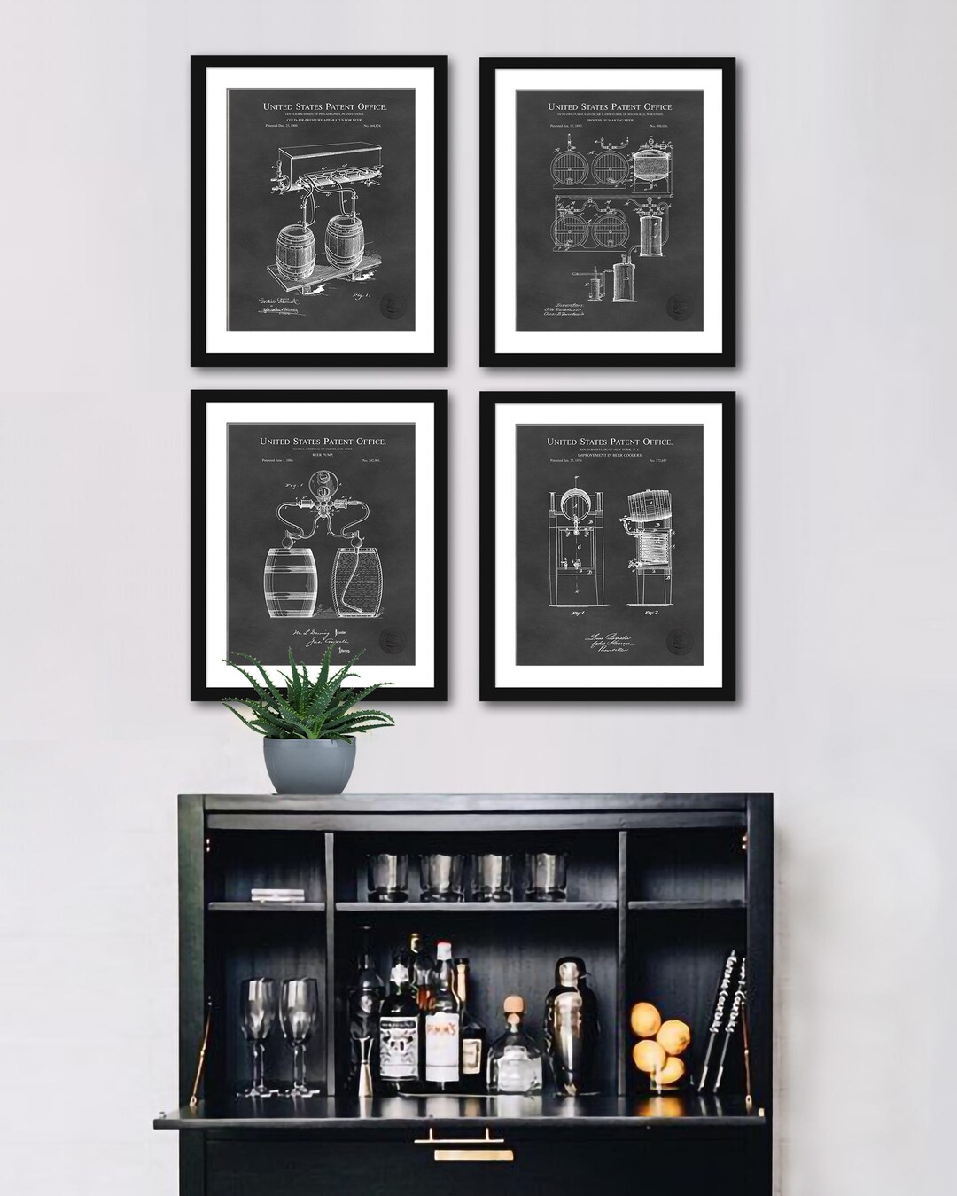 Vintage Brewery Collection | 1876-1900 Beer Brewing Patents | Bar Wall ...
