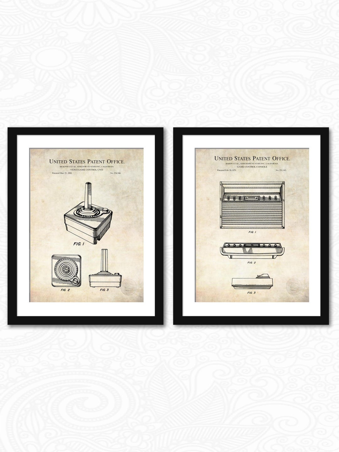 Retro Gaming Memorabilia | Atari Joystick & Console Patents | 2 Print ...