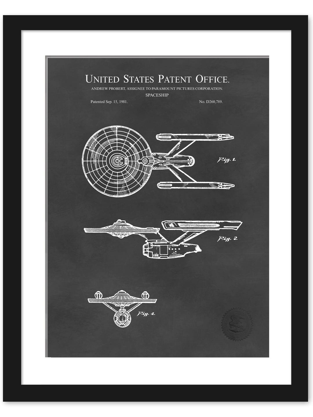 Classic Starship Design | 1981 Paramount Pictures Spaceship Patent ...