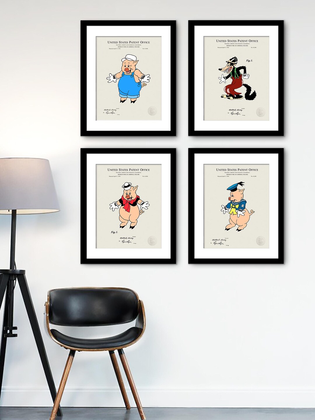 Classic Animation Characters | 1934 Walter E. Disney Figure Patents ...