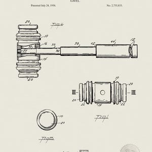 Antique Law Office Prints | Set of 4 Vintage Legal Patents | Unique ...
