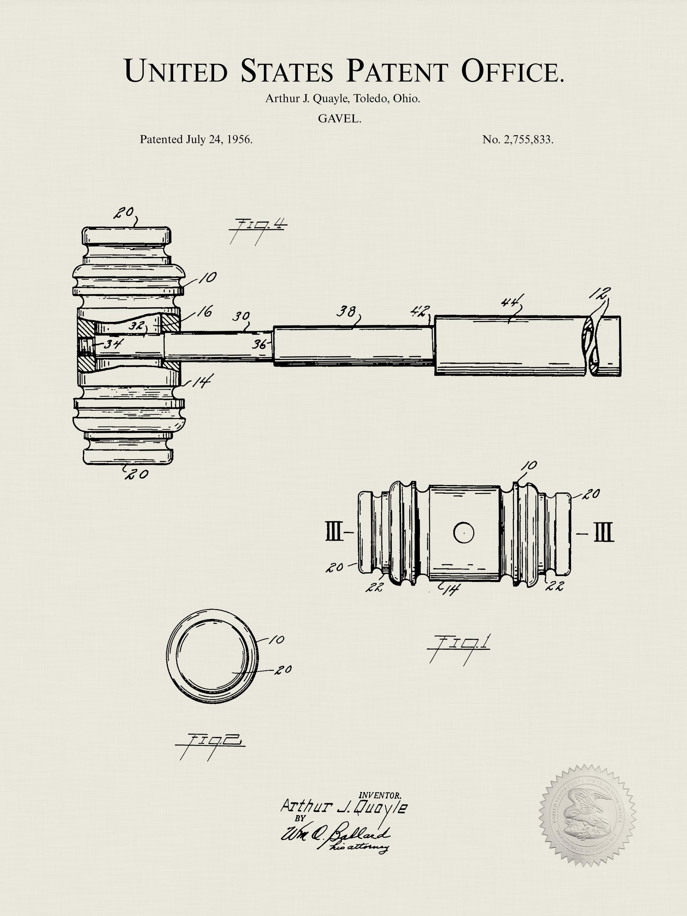 Antique Law Office Prints | Set of 4 Vintage Legal Patents | Unique ...