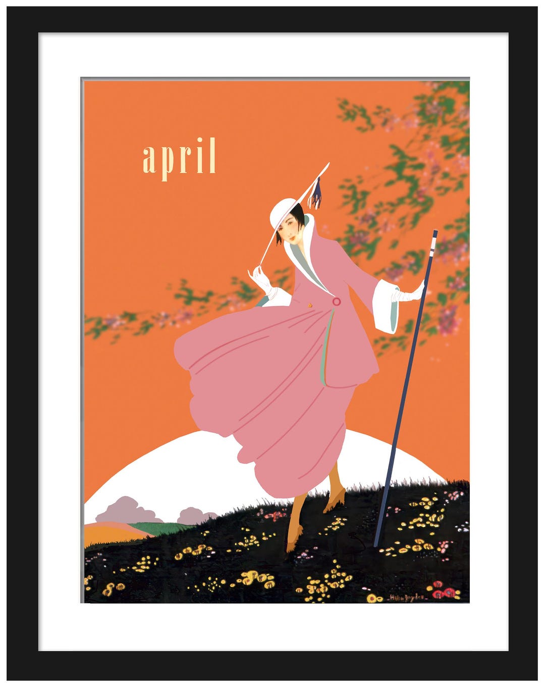 April Lady Fashion Poster | Reproduction of Vintage Fashion Magazine ...