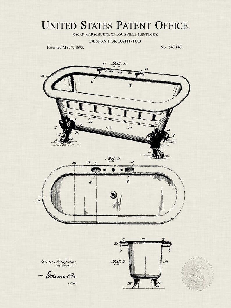 Vintage Bathroom Decor | 1891 Toilet Paper Roll, 1892 Water Closet ...