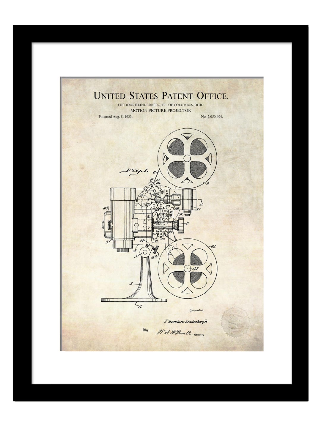 Antique Movie Memorabilia | 1933 Motion Picture Projector Patent ...