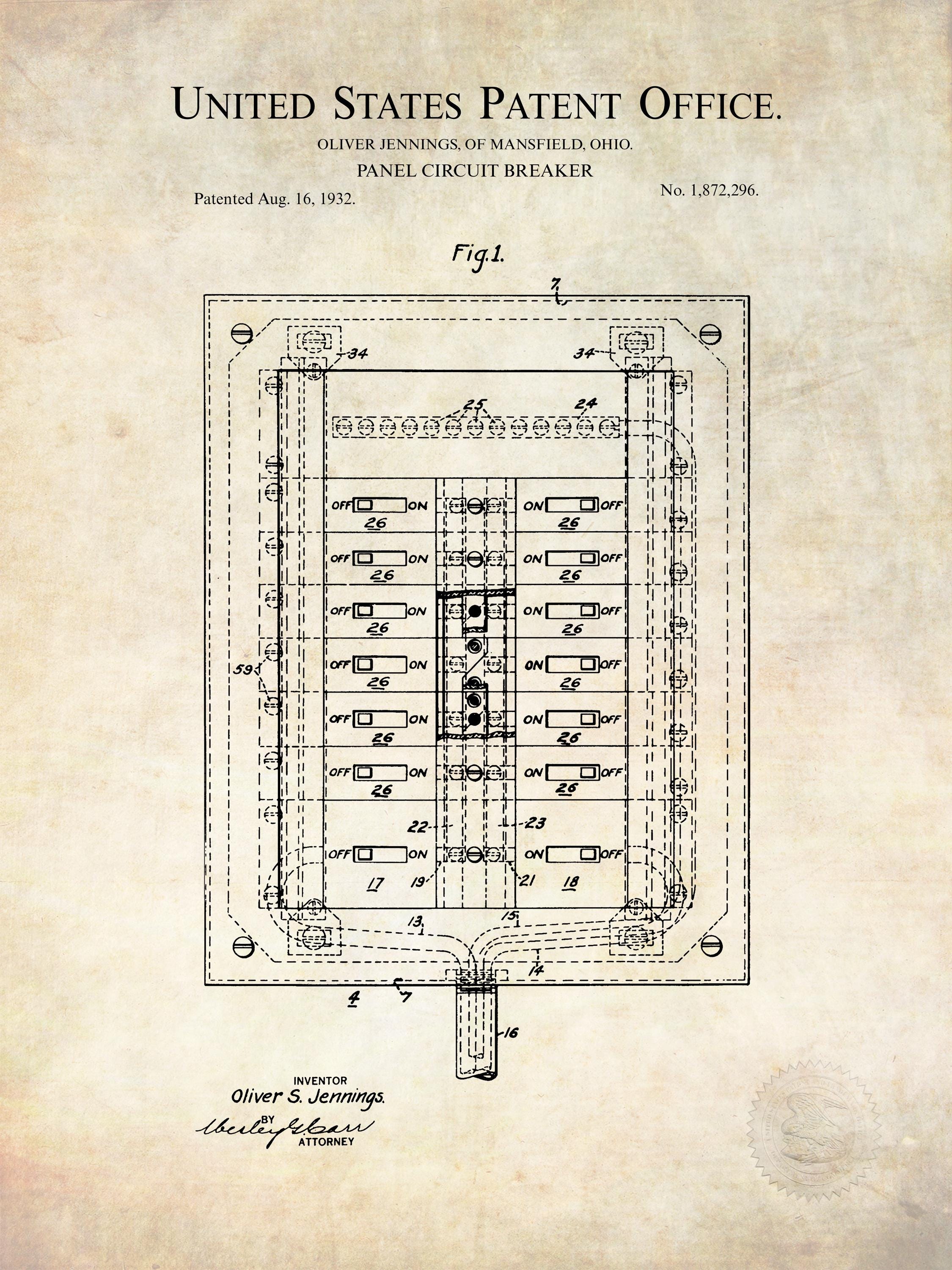 Electrical Patent Art Set | Set of 4 Vintage Prints | Tools, Circuit ...