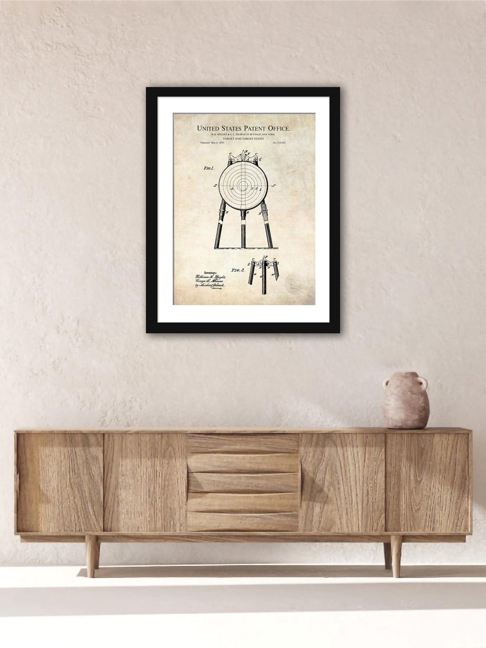 Archery Decor | 1879 Target and Stand Design Patent | Unique Gift for ...