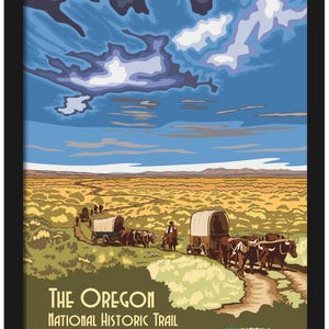 Historic Oregon Trail Art | Reproduction of Vintage Poster | Gift for ...