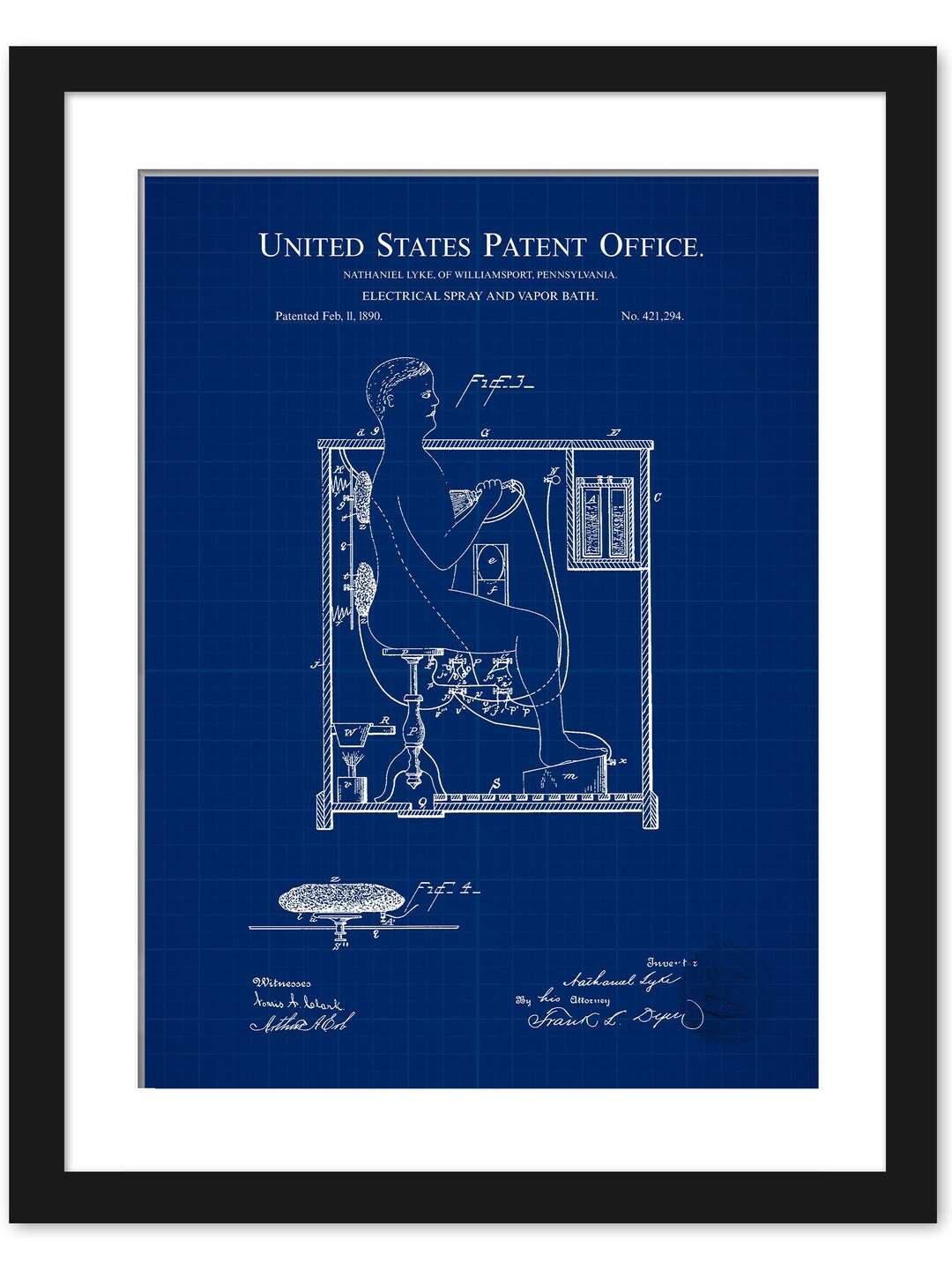 Electrical Spray and Vapor Bath | 1890 Nathaniel Lyke Patent | Vintage ...