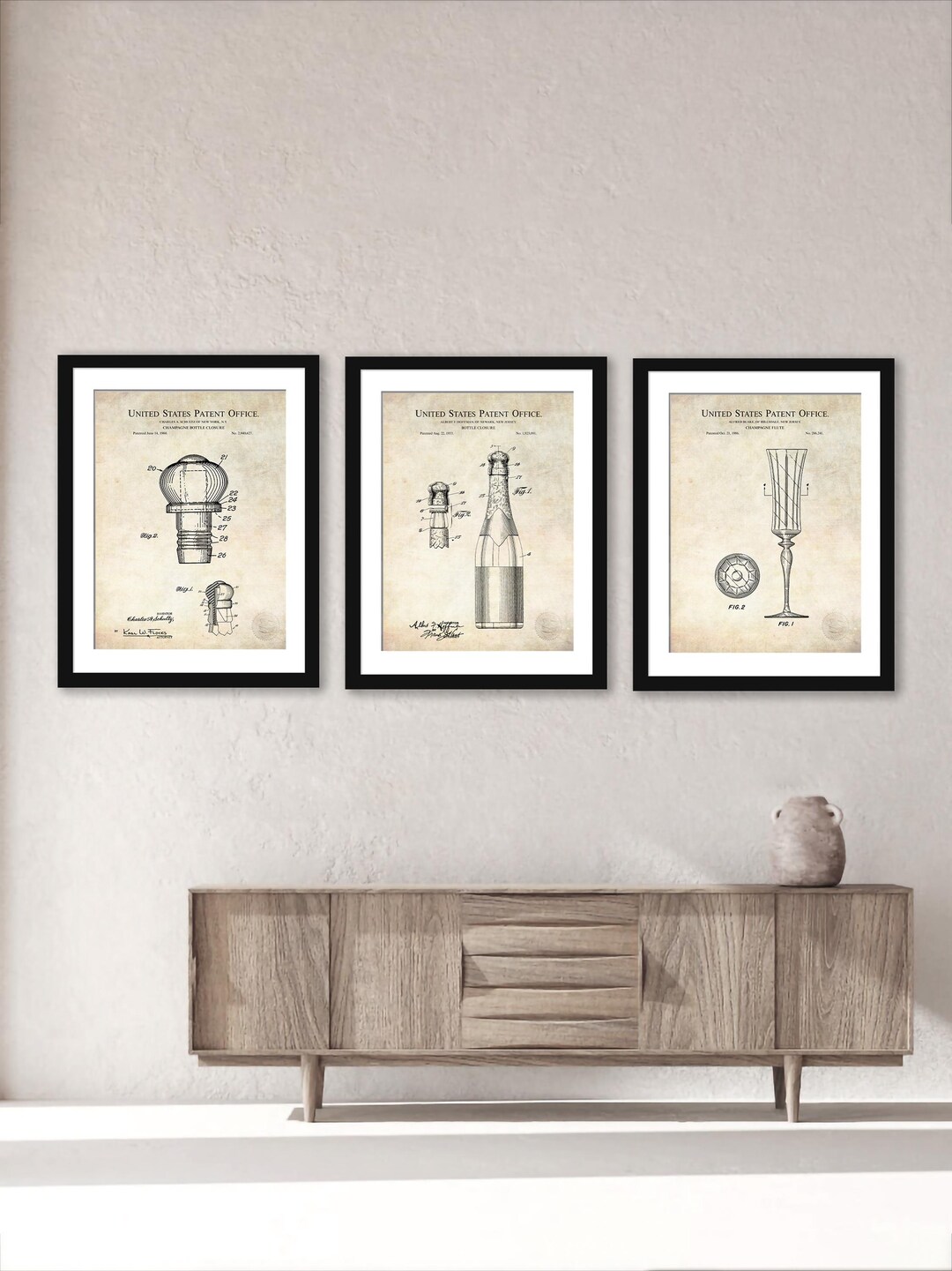 Elegant Champagne Decor Collection | Prints of 1933-1961 Champagne ...
