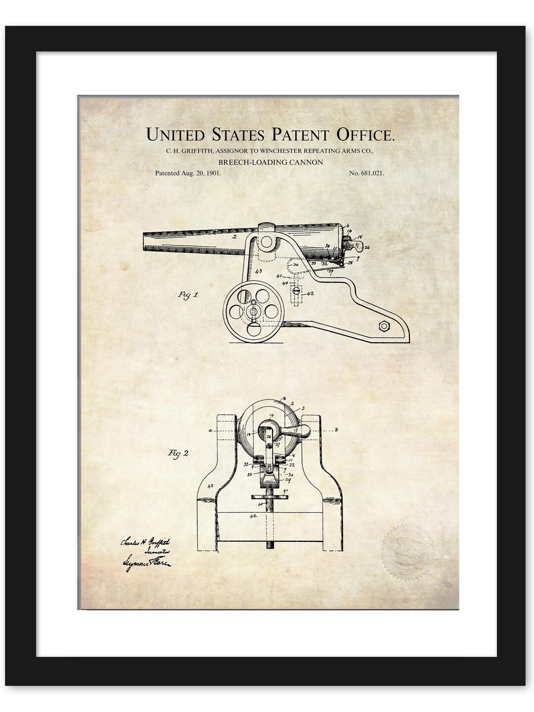 Classic Canon Design | 1901 Breech-loading Patent | Historic Weapon ...