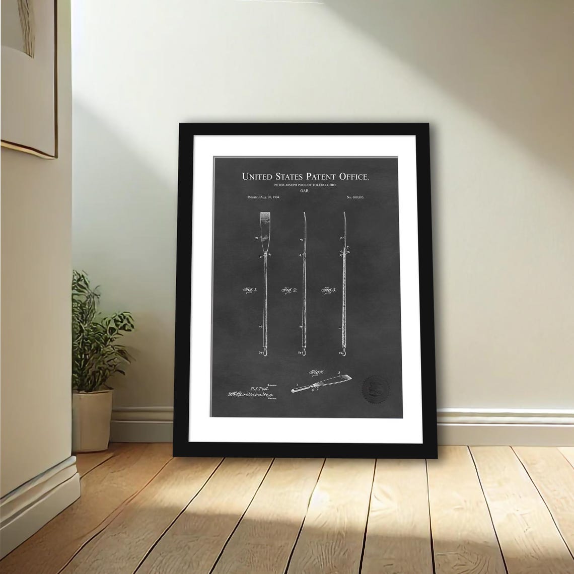 Classic Rowing Decor | 1904 Rowing Oar Patent | Unique Gift for Rowers ...