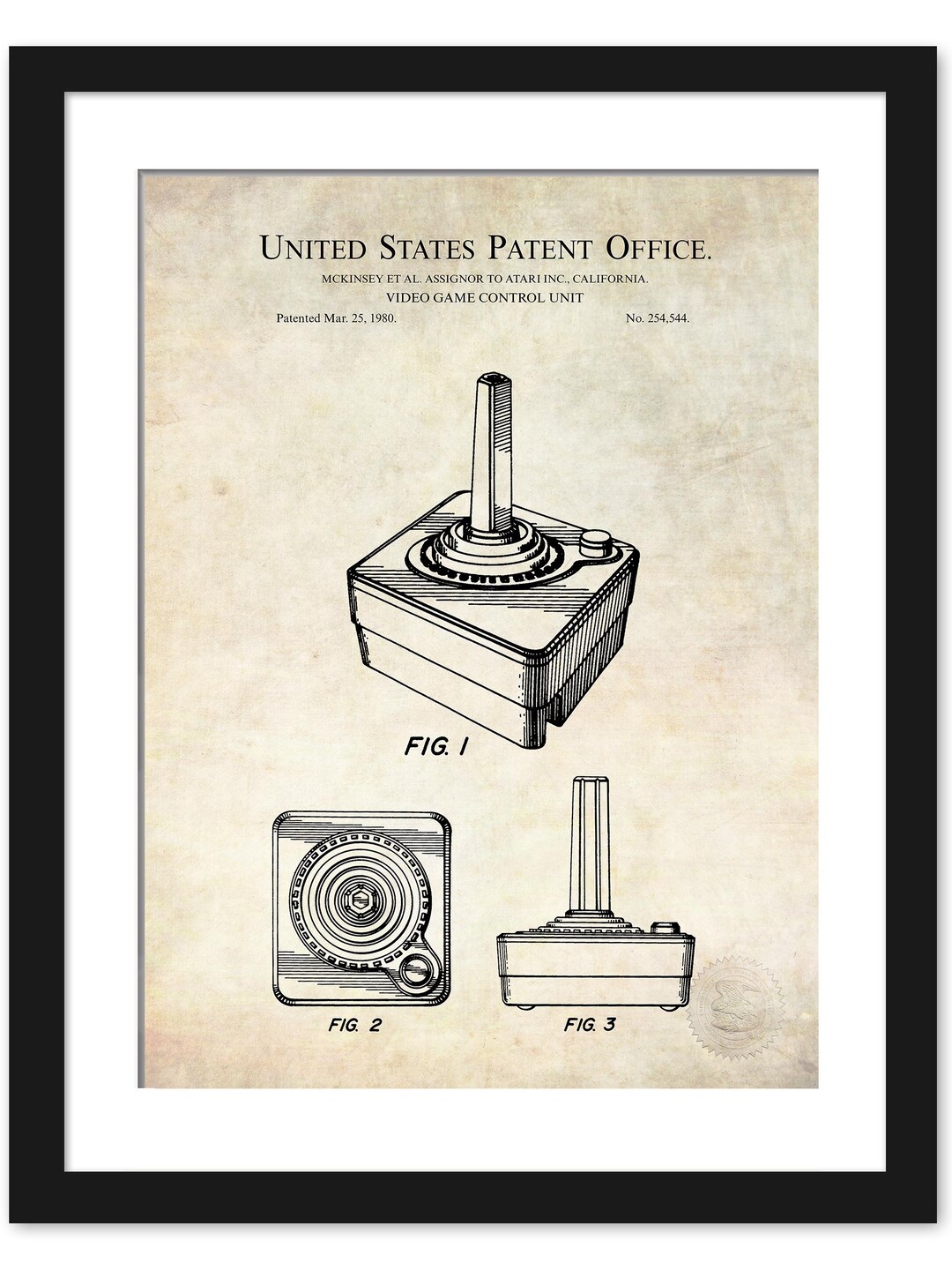 Retro Gaming Art | 1980 Atari Joystick Patent | Vintage Video Game ...