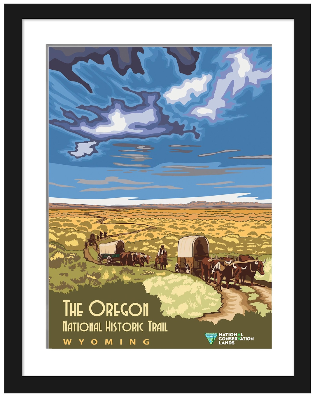 Historic Oregon Trail Art | Reproduction of Vintage Poster | Gift for ...