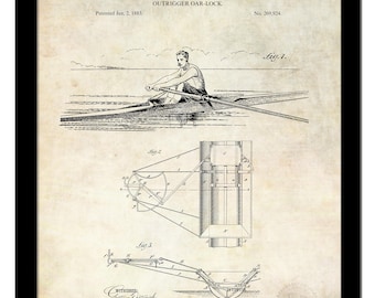 Classic Rowing Decor | 1904 Rowing Oar Patent | Unique Gift for Rowers ...