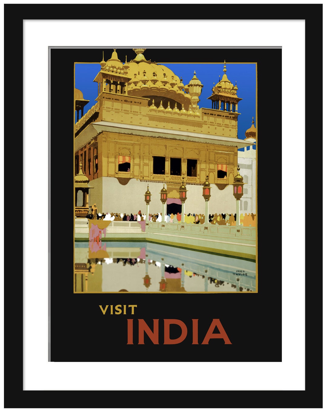 Golden Temple Amritsar Punjab | Reproduction of 1920's India Travel ...