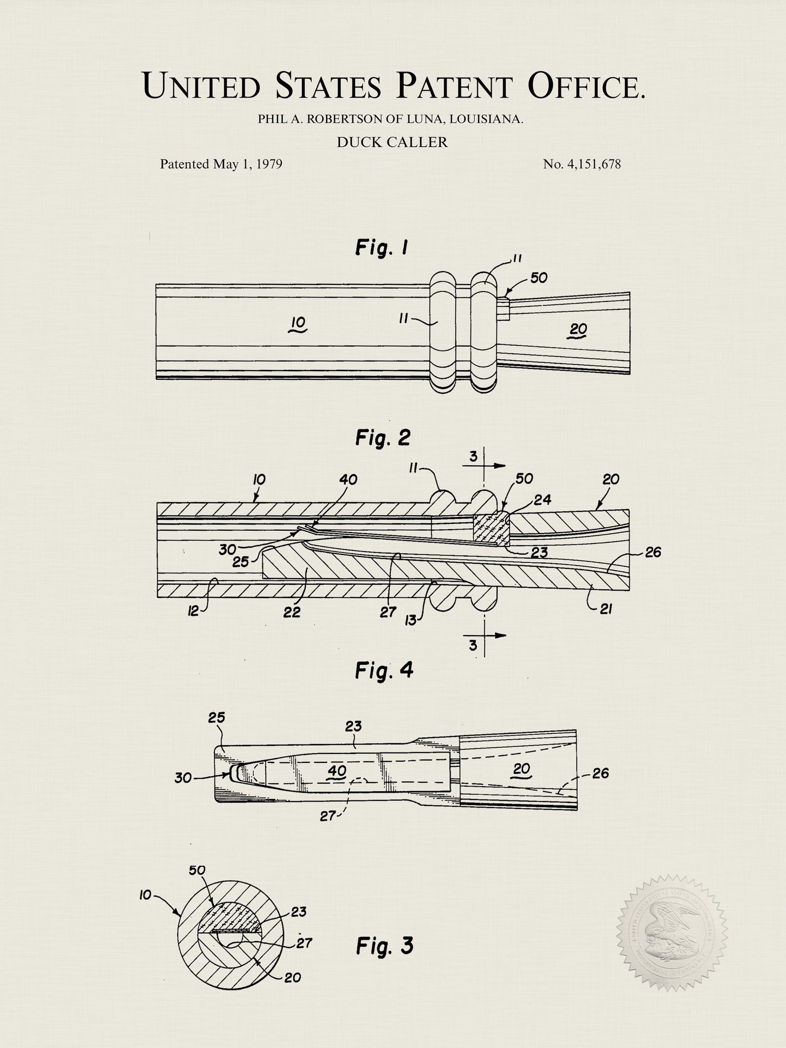 Vintage Duck Call Patent | 1979 Duck Caller Design | Unique Gift for ...