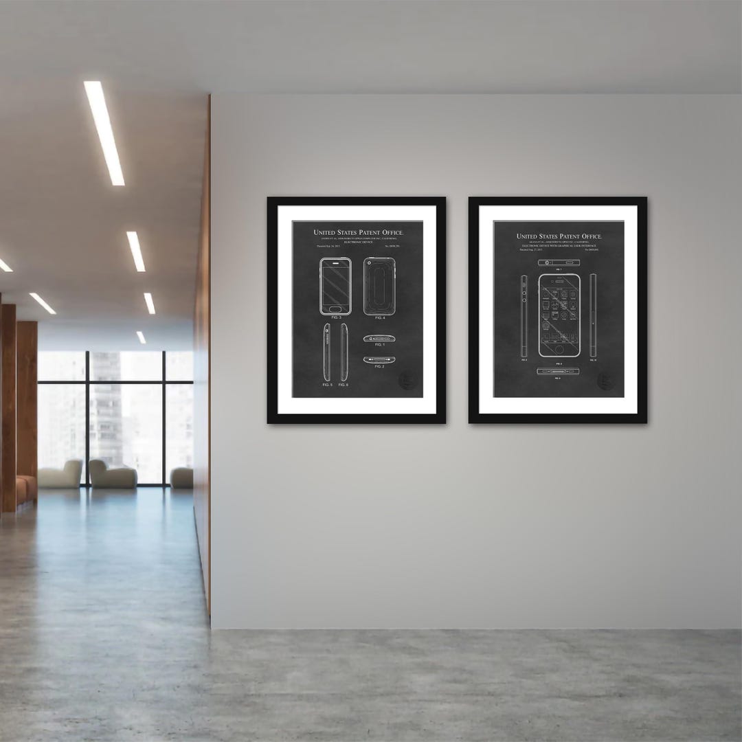 Iconic Smartphone Patent Art | Prints of 2013 Apple Smartphone Patents ...