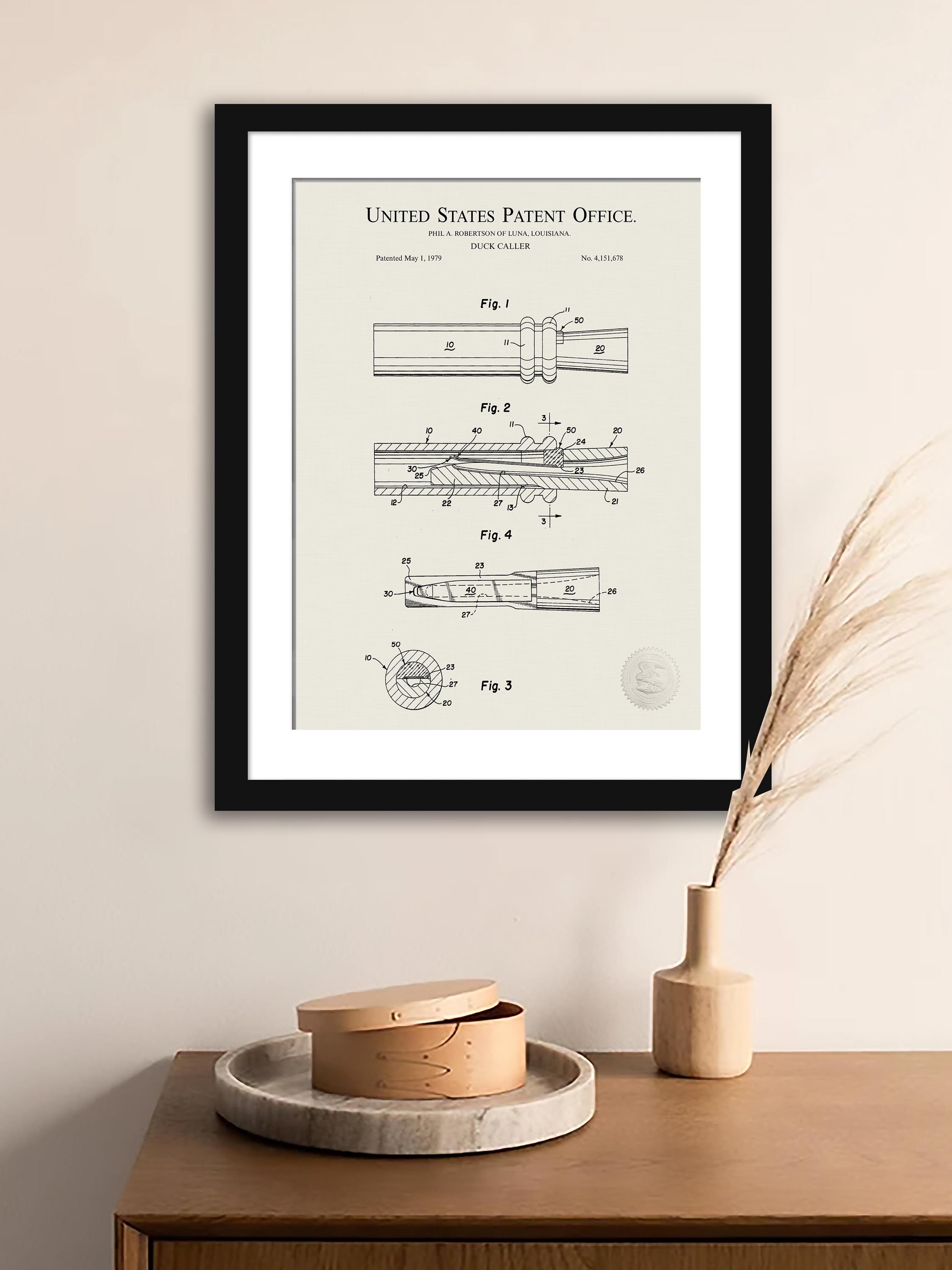 Vintage Duck Call Patent | 1979 Duck Caller Design | Unique Gift for ...