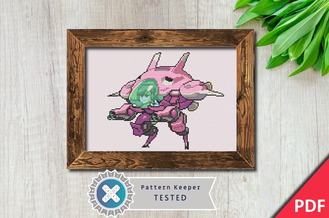 Overwatch D.va Cross Stitch Pattern PDF, Instant Download Perfect Nerdy ...