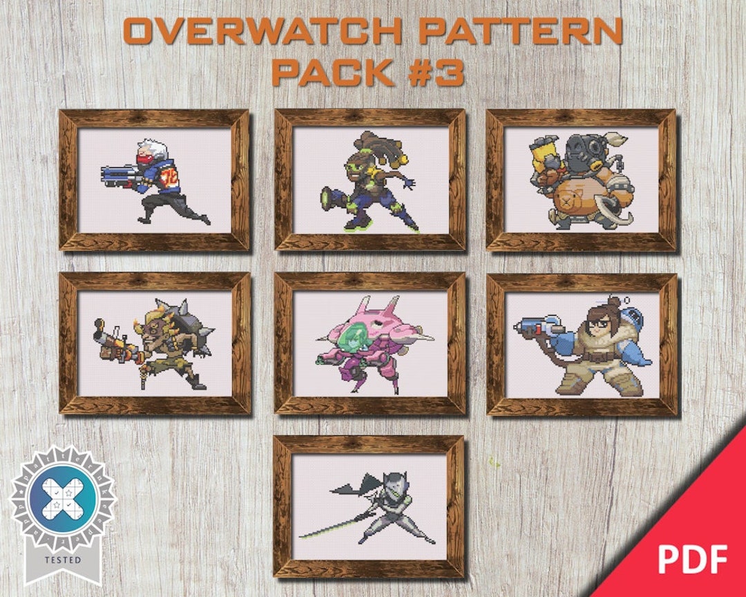 Overwatch Cross Stitch Patterns Multi-pack 3, PDF Files, Instant Download, Ideal for Nerdy or ...