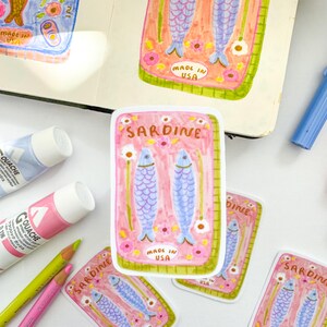 Sardine Packaging Vinyl Sticker | Cute Fish Sticker | Die Cut ...