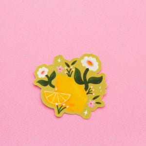 Lemon Vinyl Sticker | Fruit and Flower Sticker | Cute Fruit Sticker ...