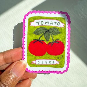 Tomato Seed Packet Vinyl Sticker | Cute Fruit Sticker | Die Cut ...