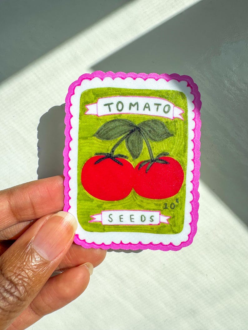 Tomato Seed Packet Vinyl Sticker | Cute Fruit Sticker | Die Cut ...