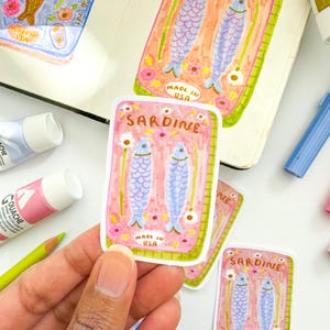 Sardine Packaging Vinyl Sticker | Cute Fish Sticker | Die Cut ...