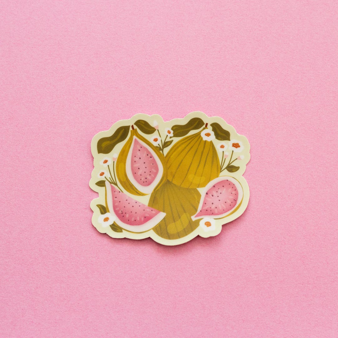 Fig Vinyl Sticker | Fruit and Flower Sticker | Cute Fruit Sticker | Die ...