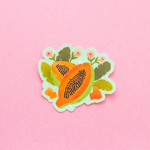 Papaya Vinyl Sticker | Fruit and Flower Sticker | Cute Fruit Sticker ...