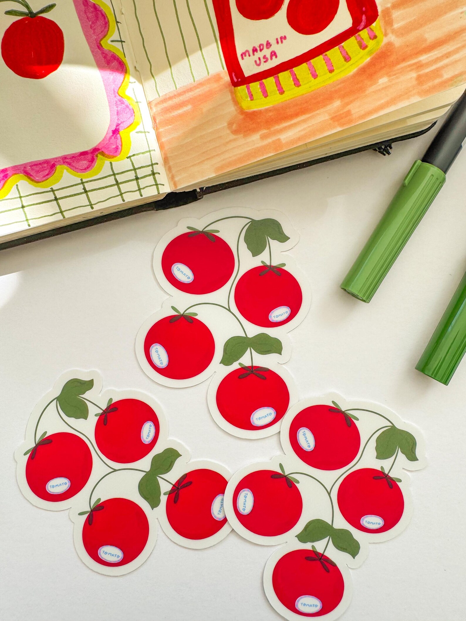 Tomato Vine Vinyl Sticker | Cute Fruit Sticker | Die Cut | Waterproof ...