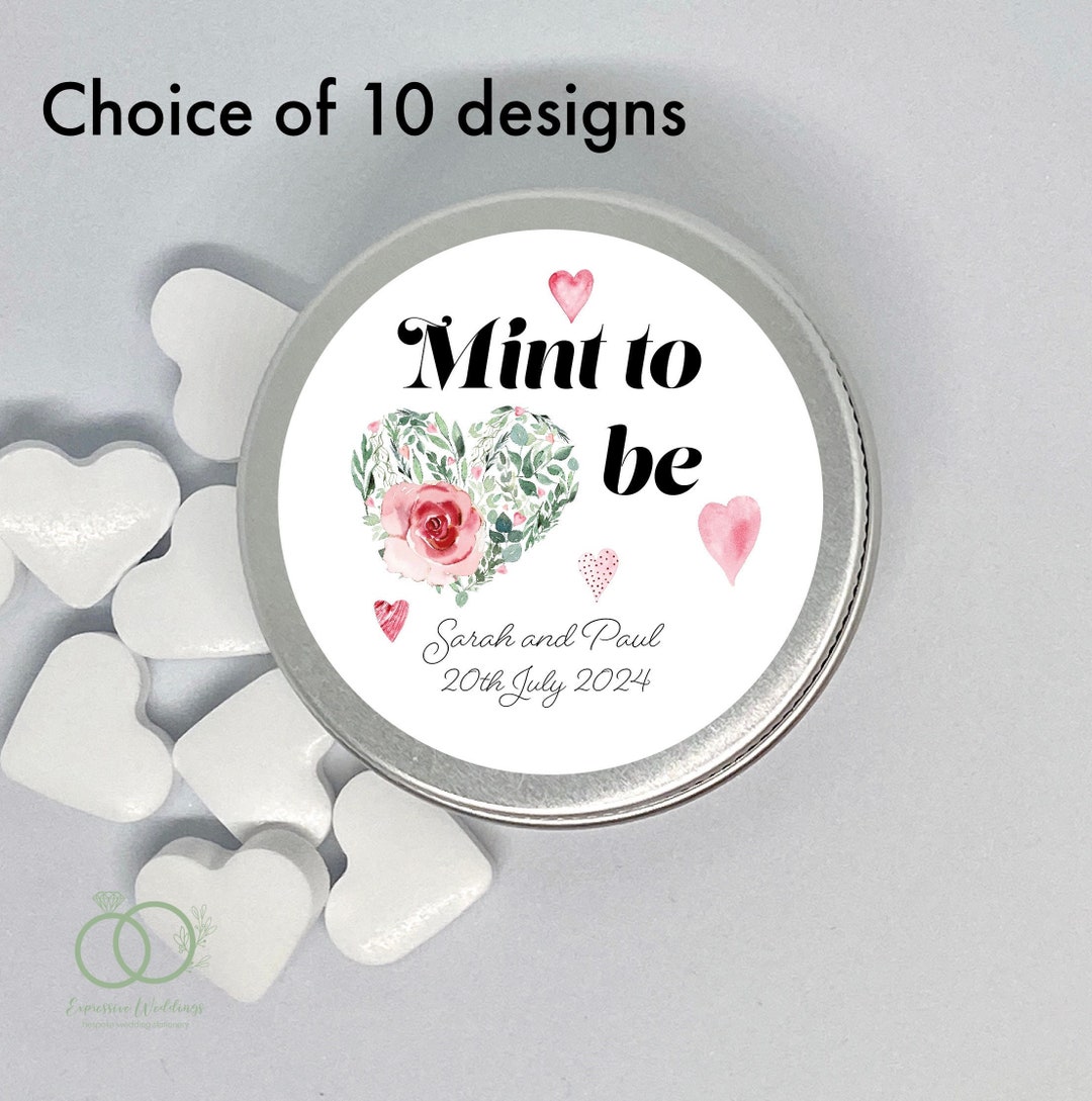 Personalised Wedding Favours, Mint Hearts Mint to Be Wedding Mints ...