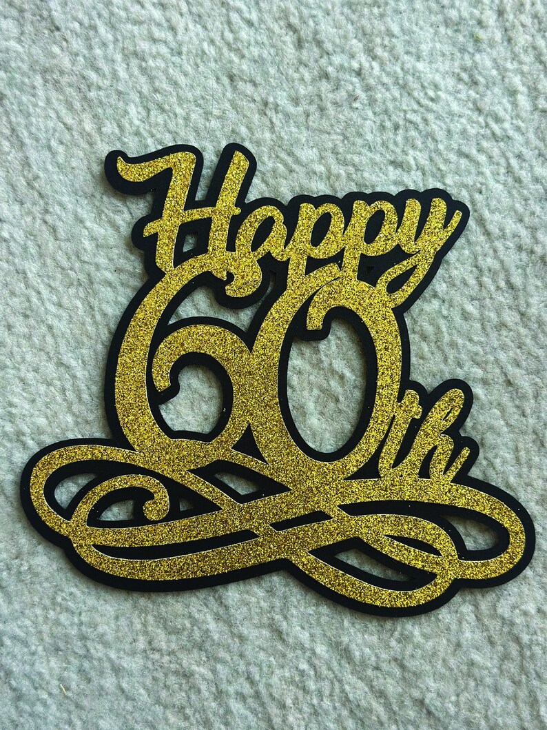 Happy 60th Cake Topper - Etsy