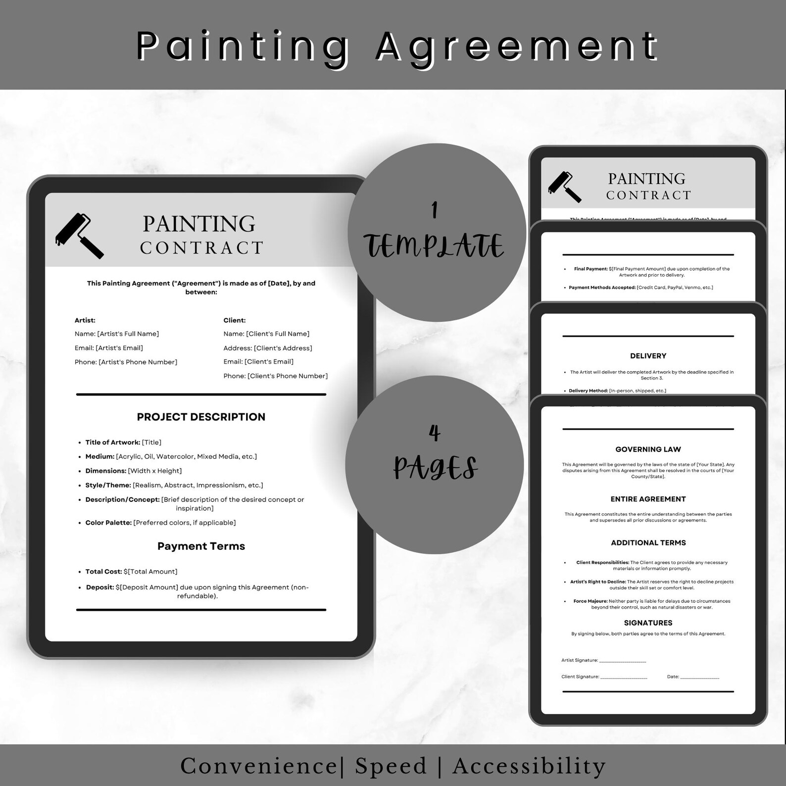 Editable Painting Contract Template: Client Intake Form (PDF Download ...