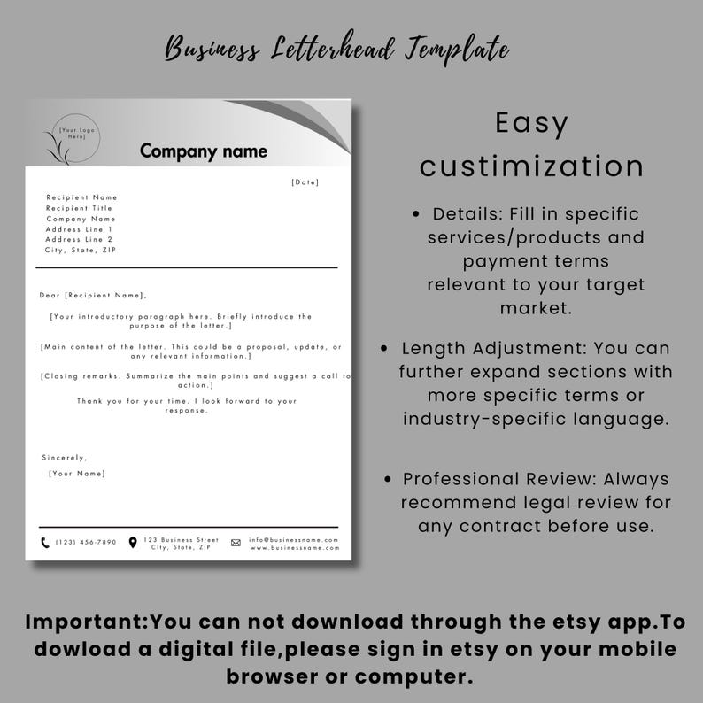 Minimalist Business Letterhead Template, Company Letterhead, Business Letterhead, Letterhead ...