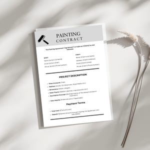 Editable Painting Contract Template: Client Intake Form (PDF Download ...